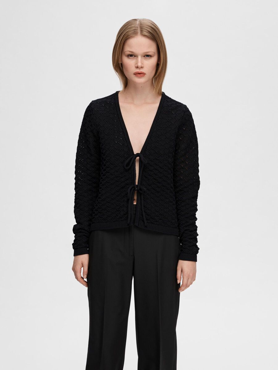 CROCHET CARDIGAN | Black | SELECTED FEMME®